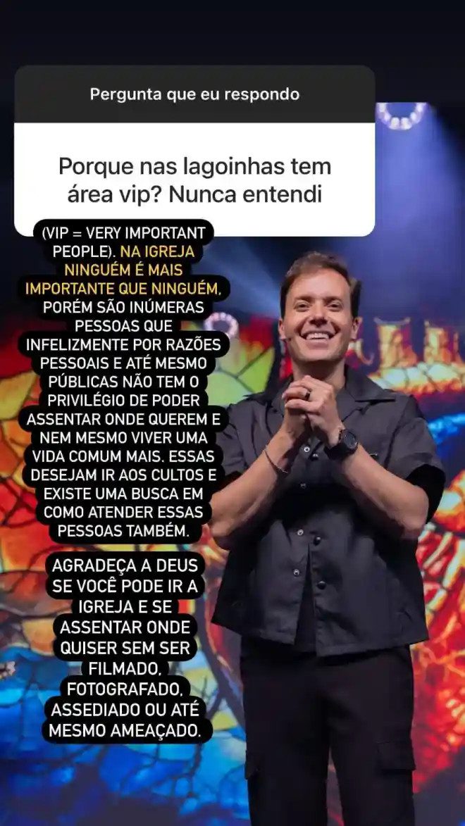 André Valadão explica Área VIP em cultos da Lagoinha
