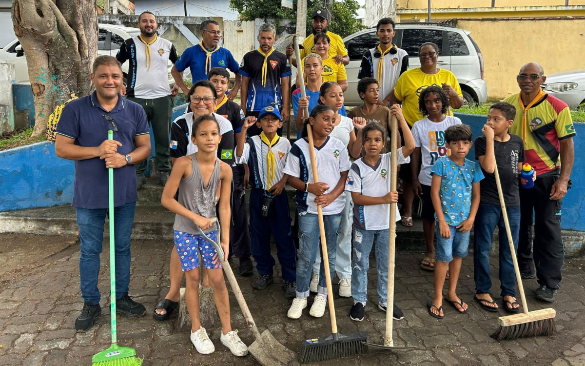 Ação voluntária prepara praça para o Missão Calebe 2026